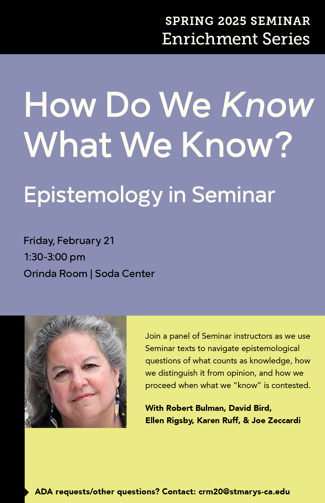 How Do We Know What We Know? Epistemology in Seminar | Saint Mary's College